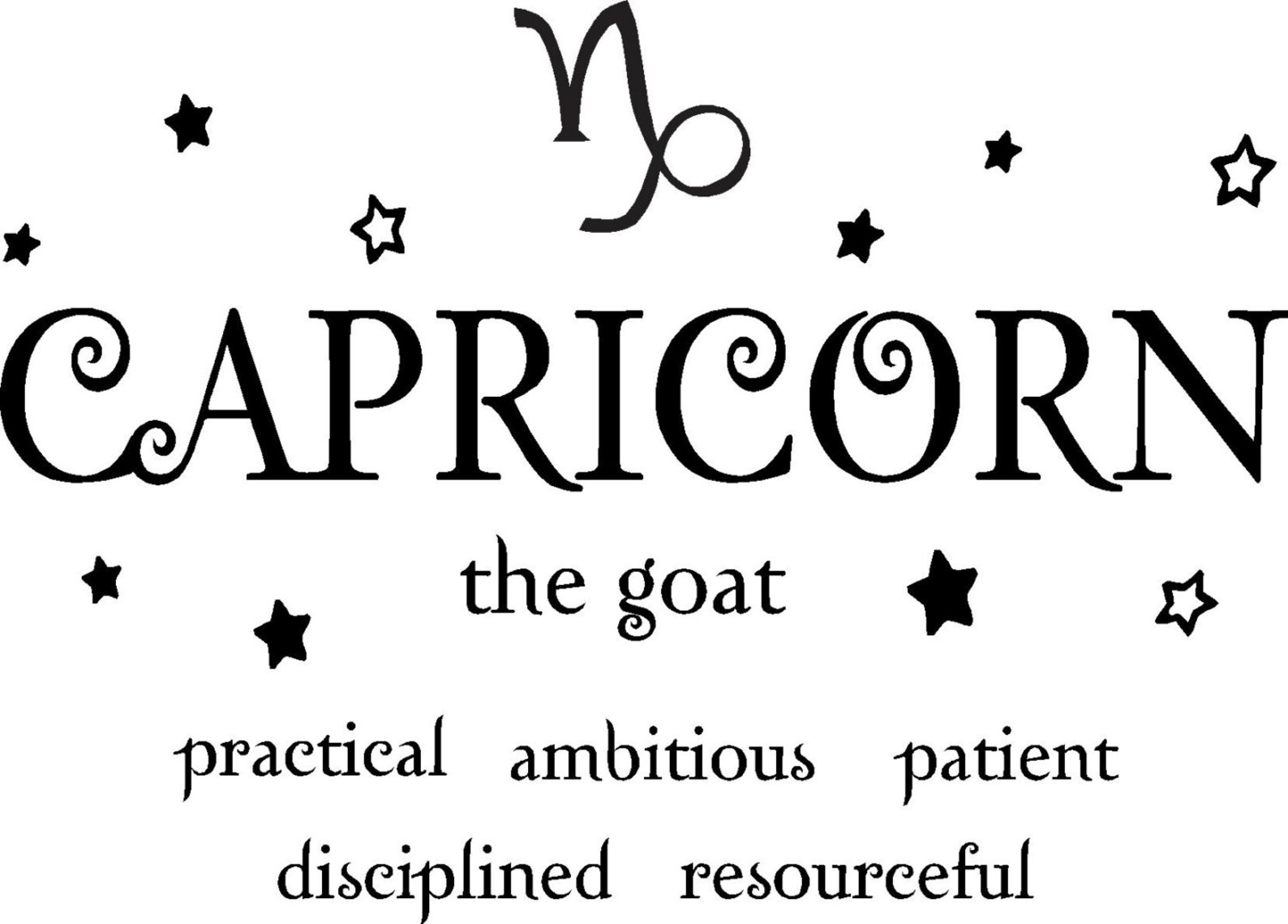 Capricorn Signs Wall Art Wall Sayings Vinyl Letters Stickers - Etsy