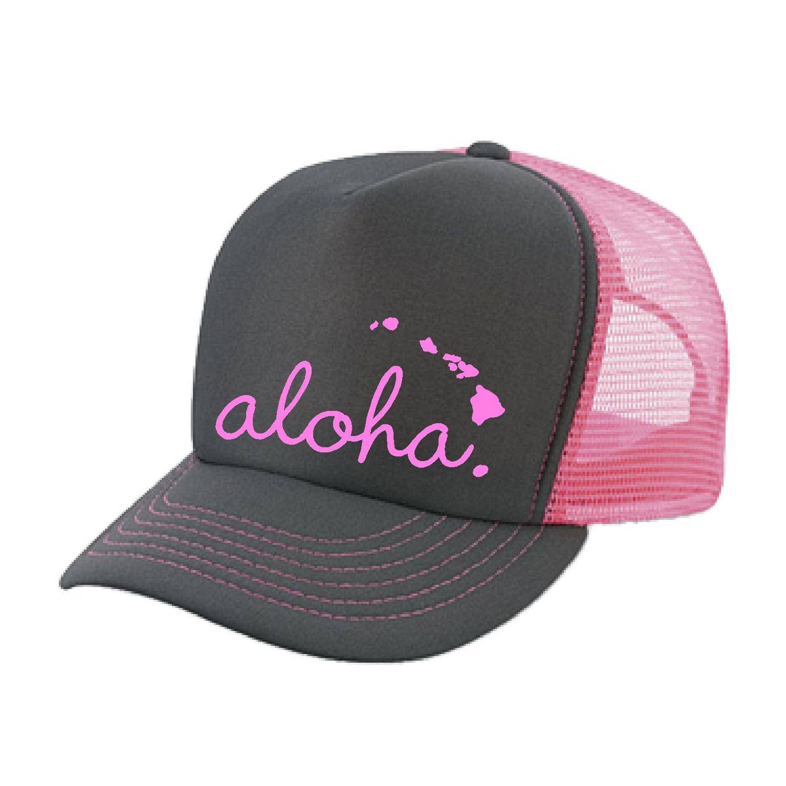 Aloha Hawaii hat Womens mens Snap back Trucker STyle mesh | Etsy