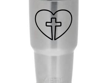 Faith Cross Christian Script Sticker Bible God Jesus Verse Cup Laptop ...