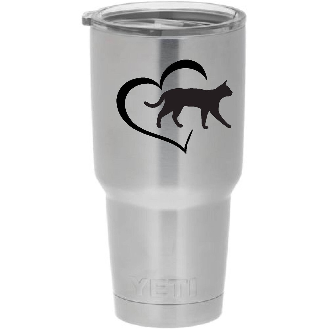 Cup Drinkware Tumbler Sticker Decal - Cat Love Dog Pet Animal Lover ...