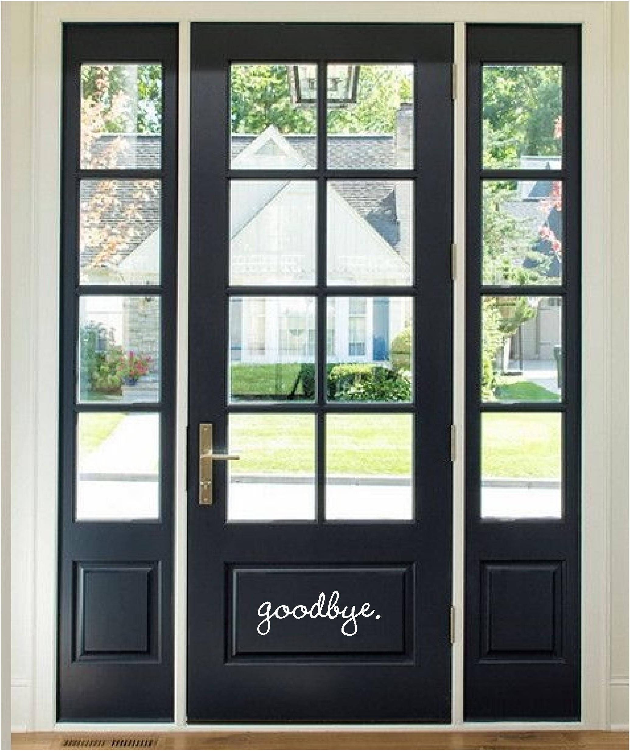 Back of Front Door Sticker Goodbye Cute Vinyl Front Door | Etsy