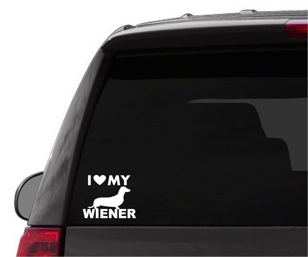 Dachshund Car Truck Sticker Decal - I Love My Wiener Dog - Funny ...