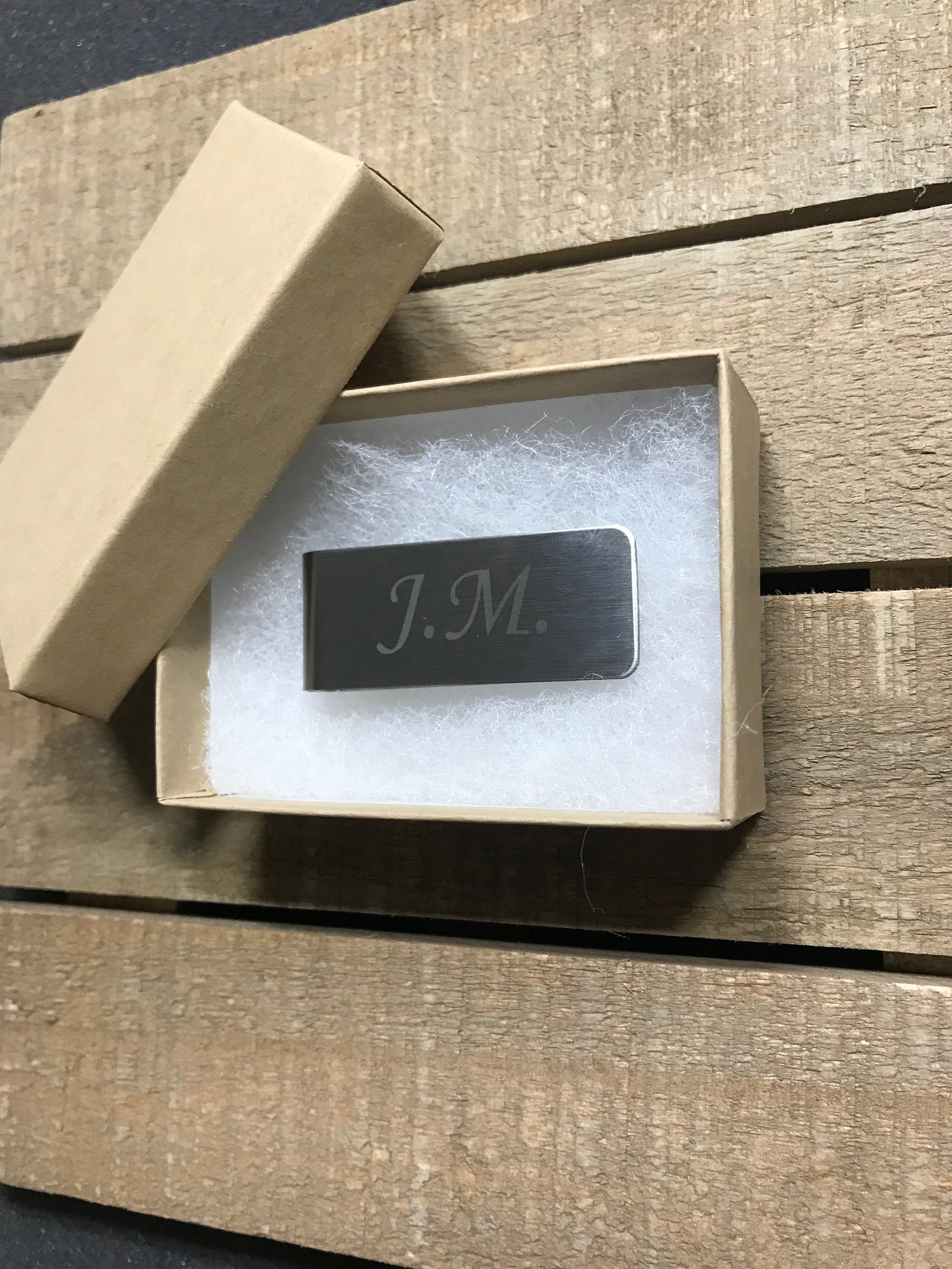 Custom Engraved Money Clip Initials Name Word Wallet - Etsy