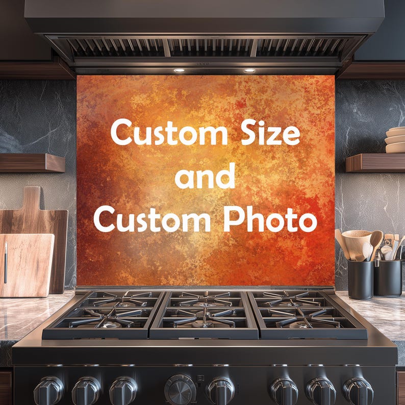 Copper Embossed Mountain Lake Backsplash - Rustic Lodge Tempered Glass ...
