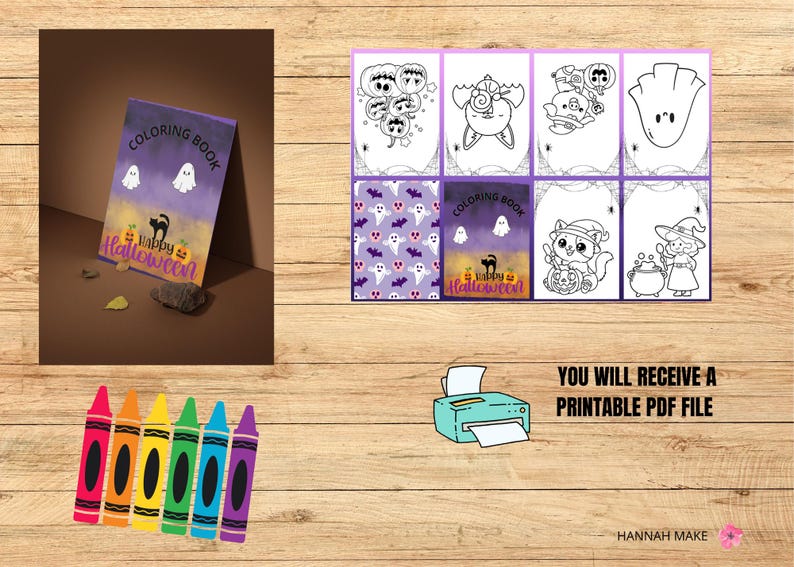 Halloween Mini Coloring Book | Printable Kids' Book | Fun Activity for ...