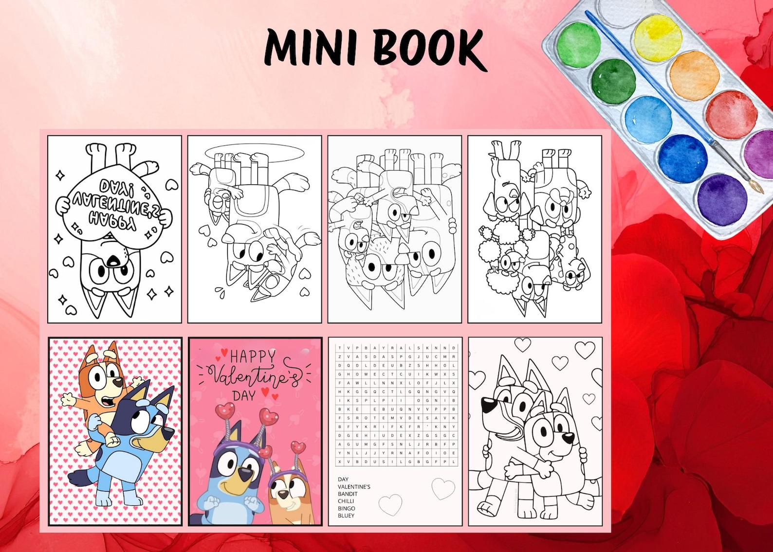 Bluey Valentine's Day Mini Book | Digital Printable PDF - Etsy
