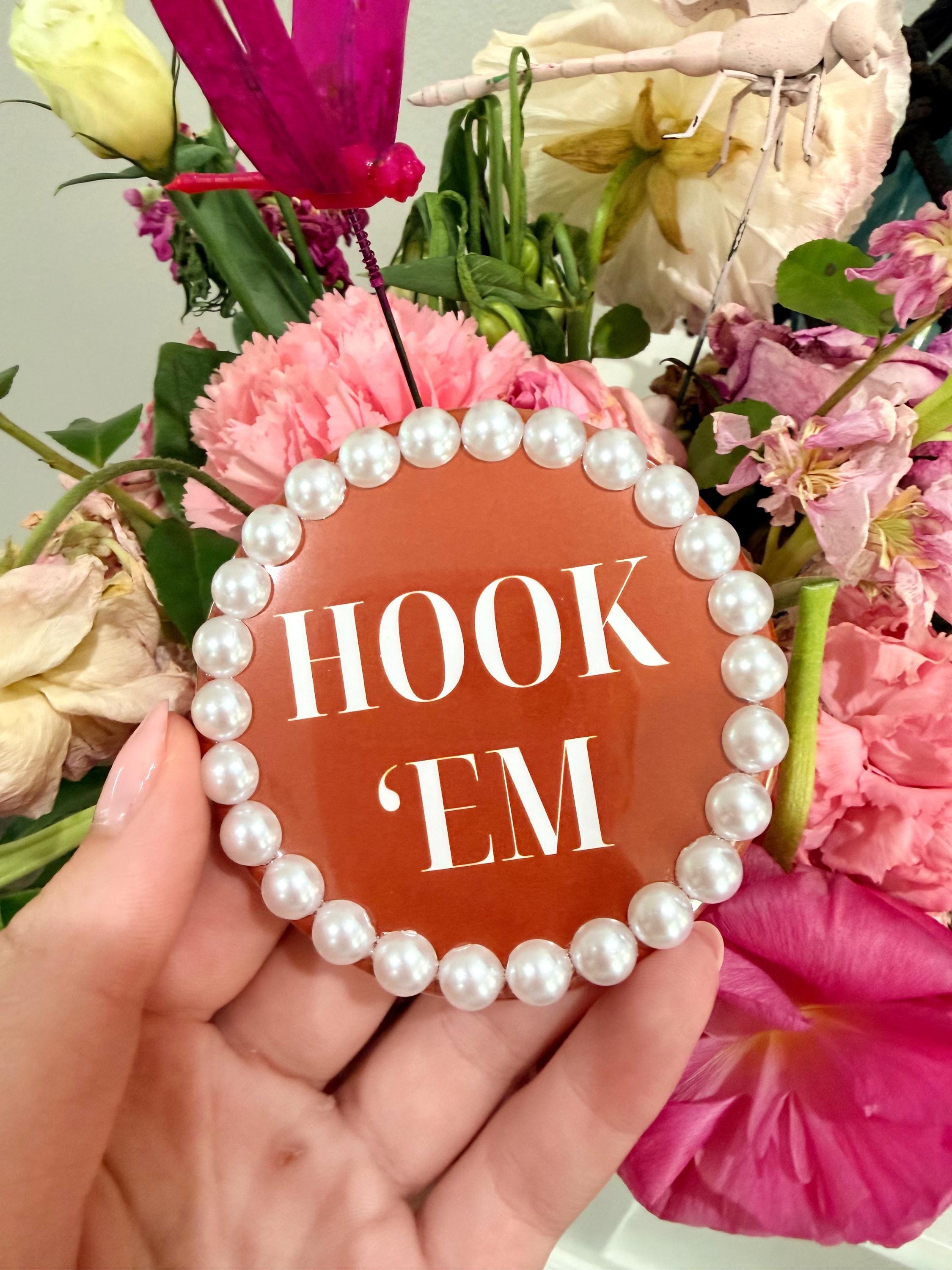 Custom College Gameday Button Pins With Pearls , Texas A&M , Tennessee ...