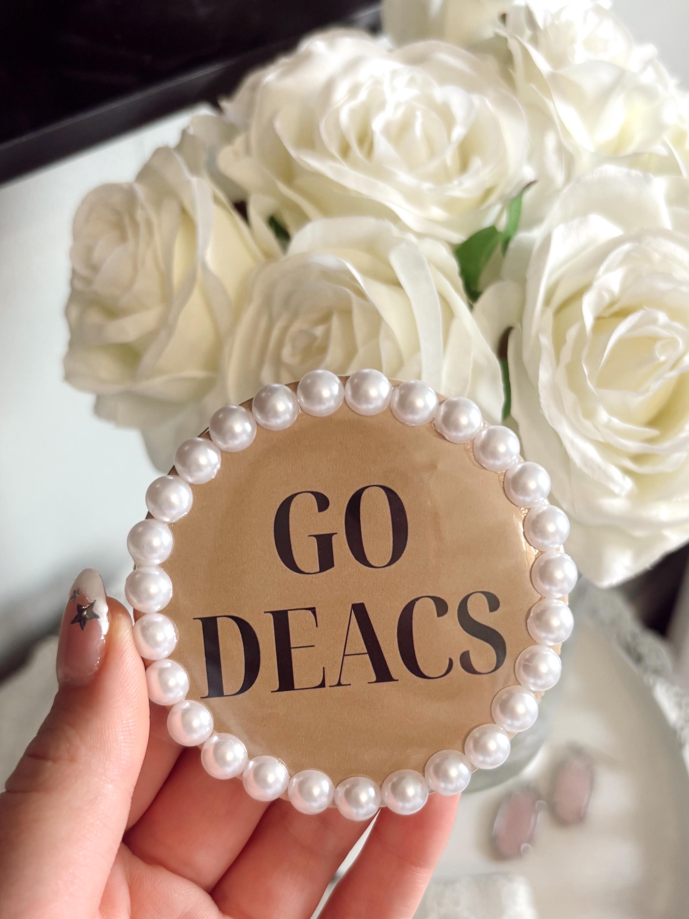 Custom College Gameday Button Pins With Pearls , Texas A&M , Tennessee ...