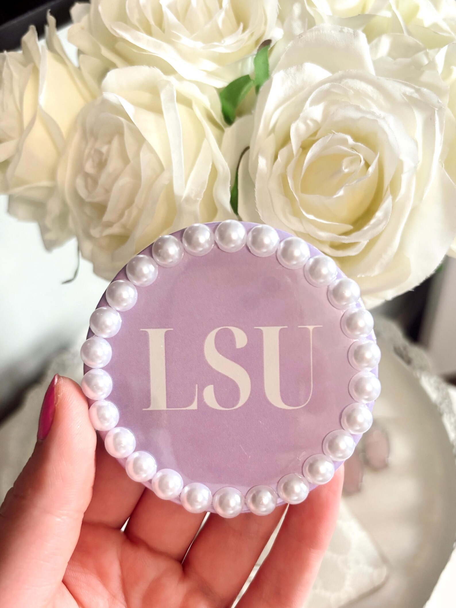 Custom College Gameday Button Pins With Pearls , Texas A&M , Tennessee ...