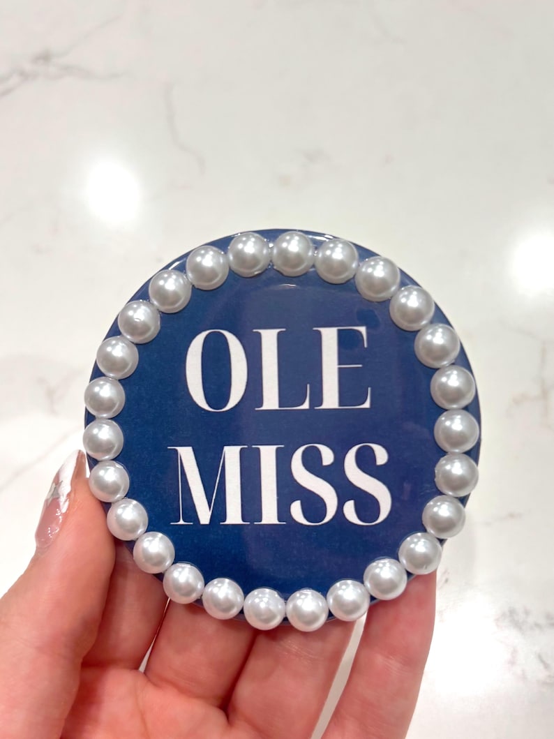 Custom College Gameday Button Pins With Pearls , Texas A&M , Tennessee ...