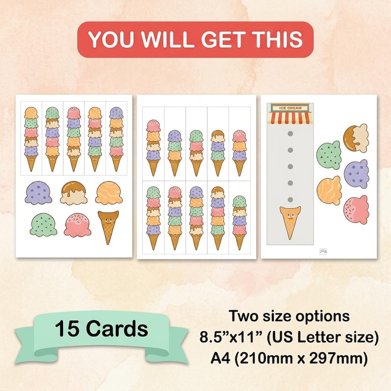 Ice Cream Builder Activity – Printable PDF | Preschool & Pre-k | Fine ...
