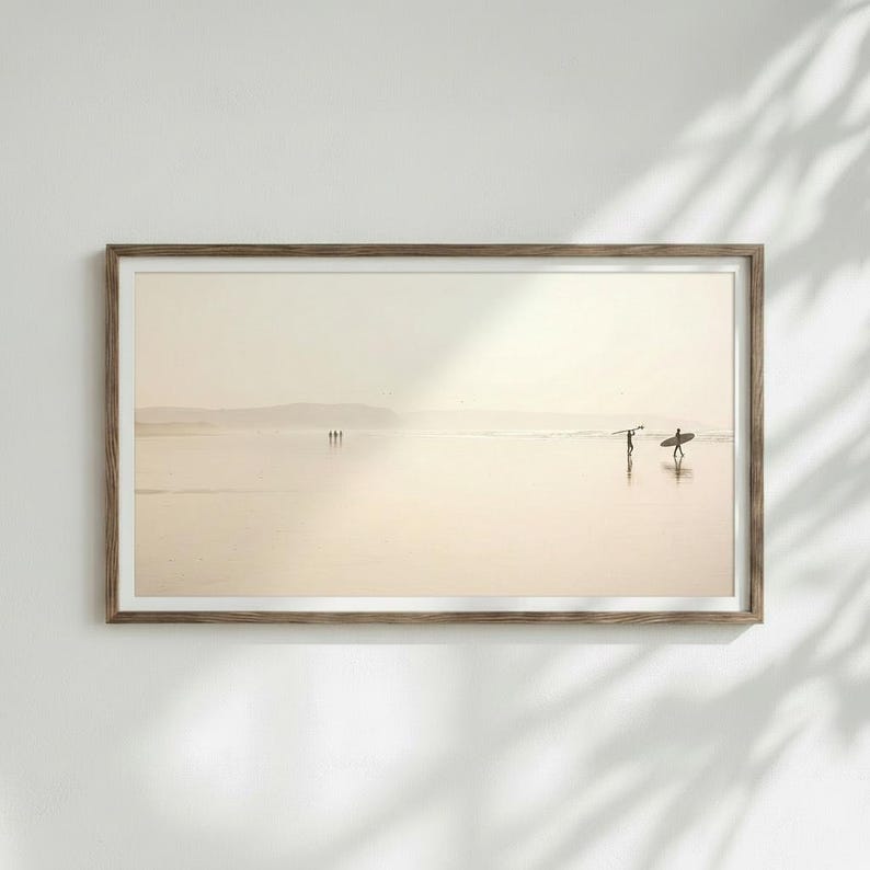 Samsung Frame TV Art, Beach Surfer Scene, Coastal Wall Decor (digital ...