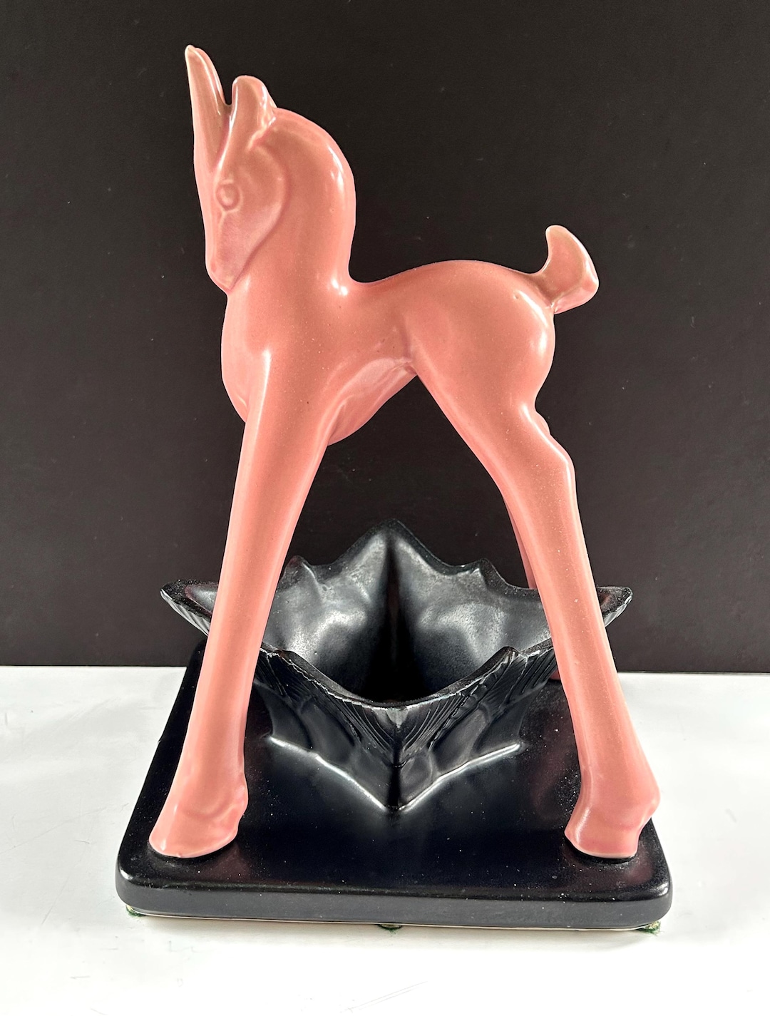 VERY RARE MCM Shawnee Planter Deco Deer Pink Black - Etsy