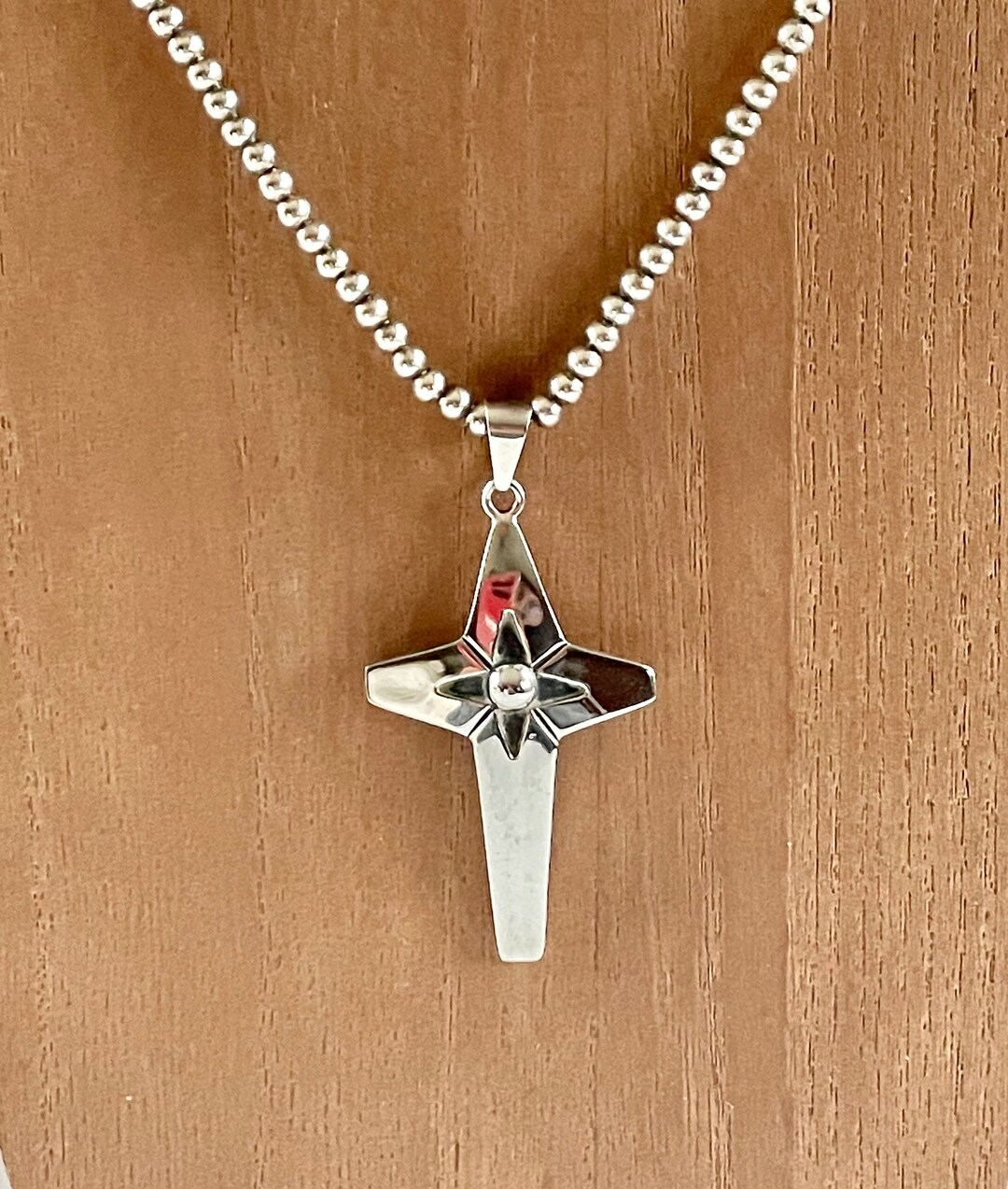 Vintage Taxco Mexico Sterling North Star Cross Pendant - Etsy