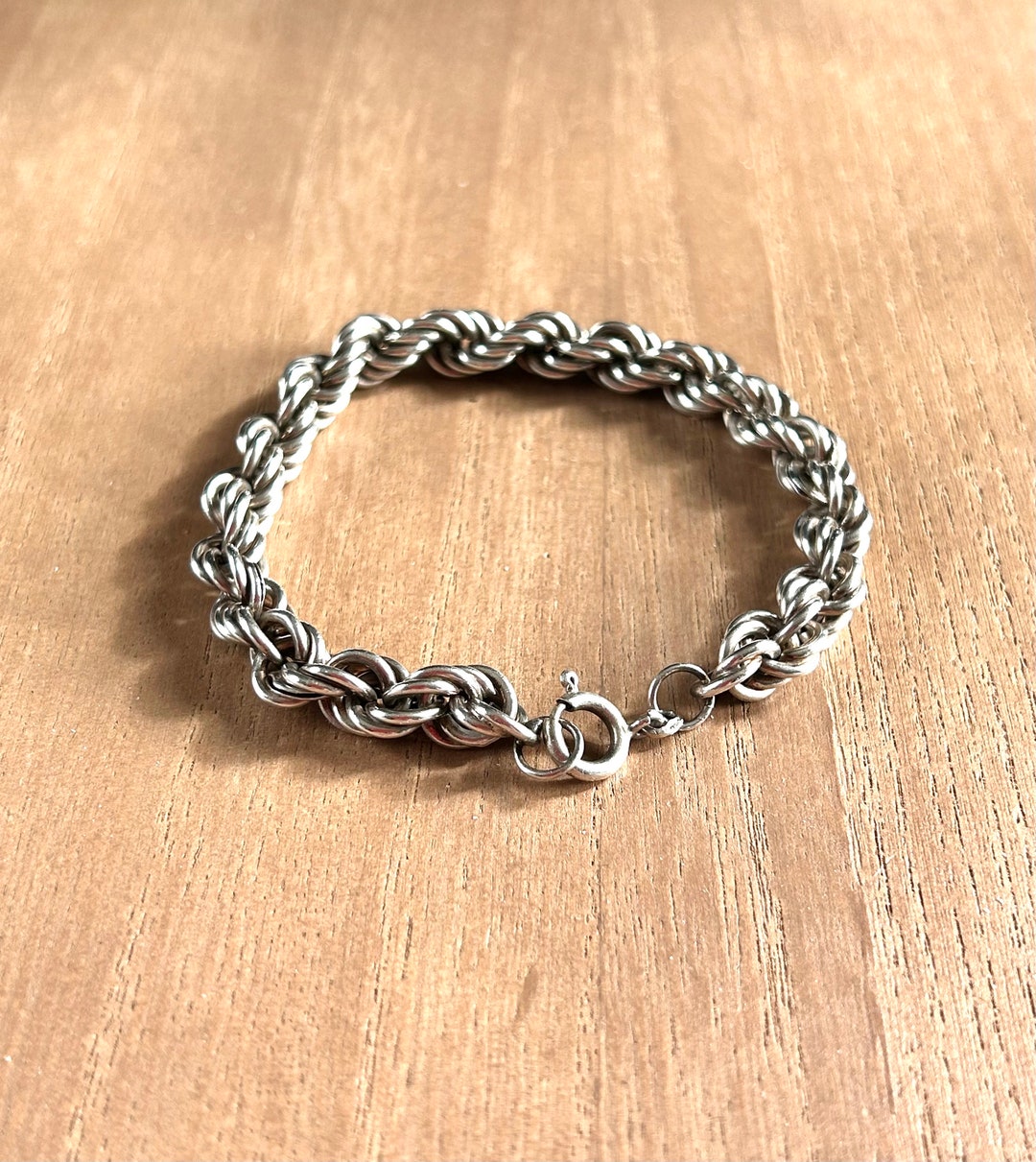 Vintage MILOR ITALY Twisted Rope Sterling Silver Link Chain Bracelet 8 ...