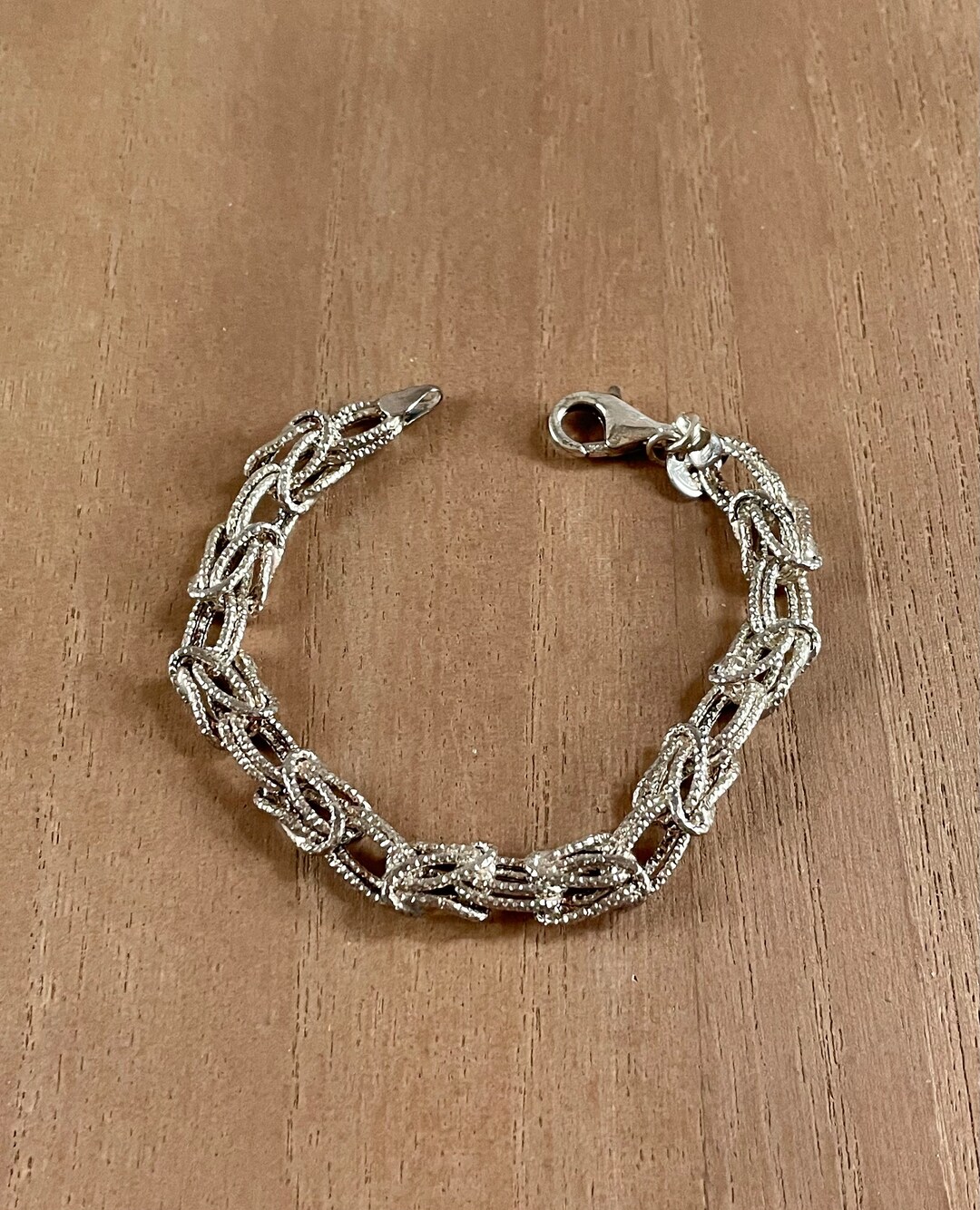 Vintage STAUER Prima Sterling Silver Byzantine Figaro Italy Bracelet - Etsy