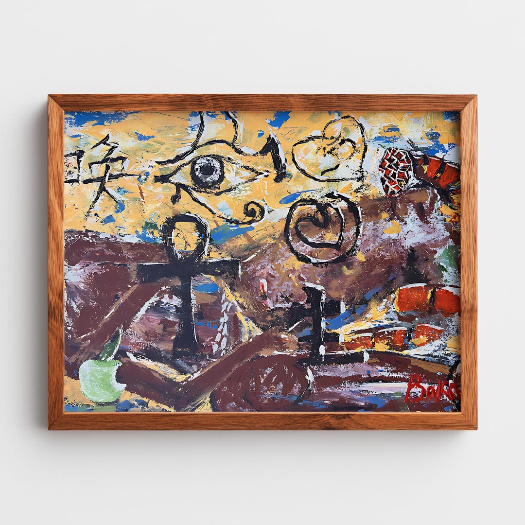 Spiritual Abstract Art Print - Moody Mixed-media Composition, Earthy ...