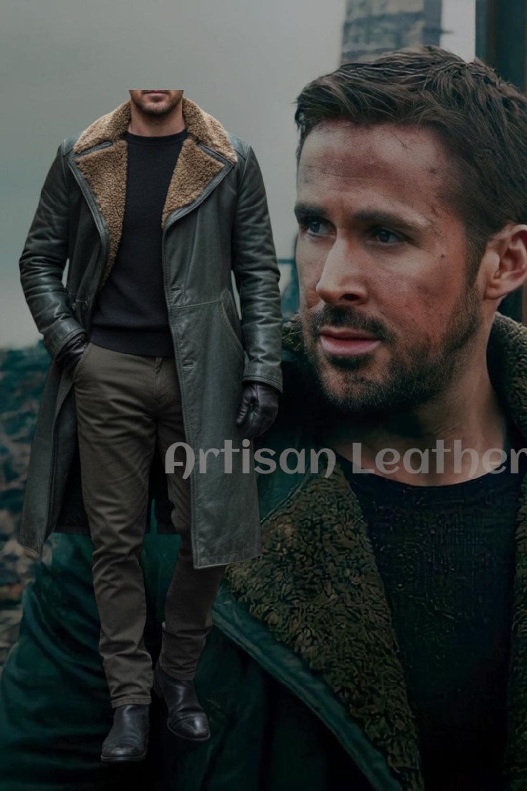 Blade Runner Inspired Leather Trench Coat – Men’s Long Leather Coat ...