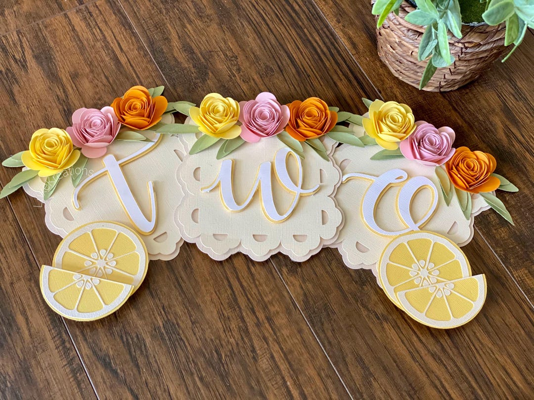 Lemon Birthday Banner: Tutti Frutti Party Decor, Citrus Garland - Etsy