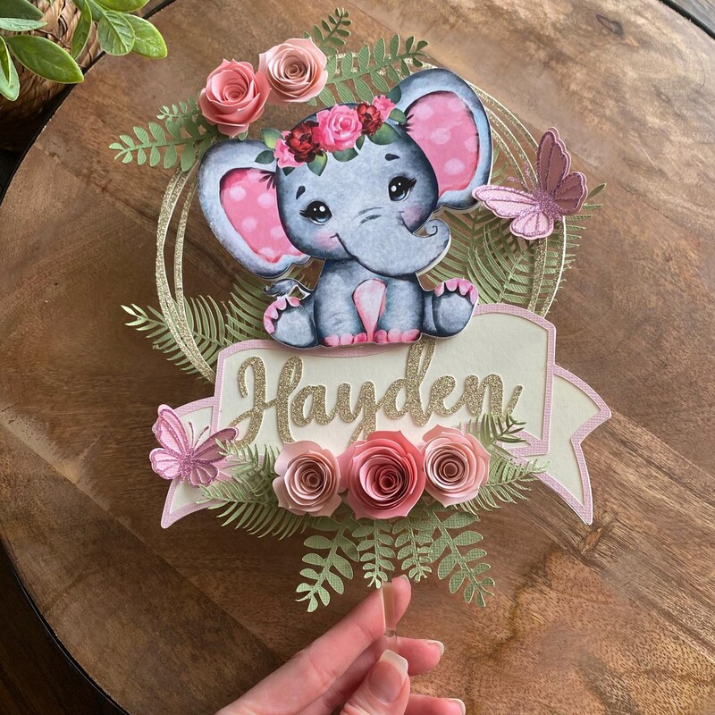 Pink Elephant Cake Topper - Etsy