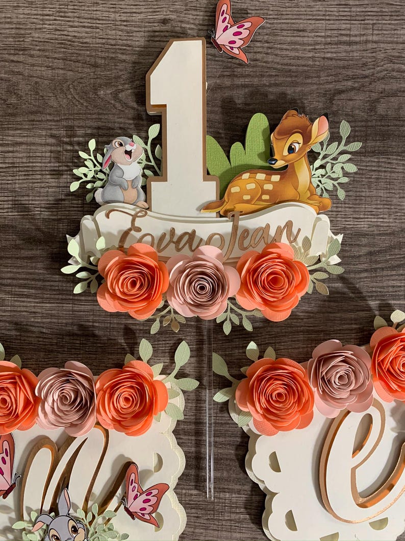 Bambi Birthday Cake Topper & Banner: Woodland Party Decor - Etsy