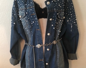 Denim bling jacket | Etsy