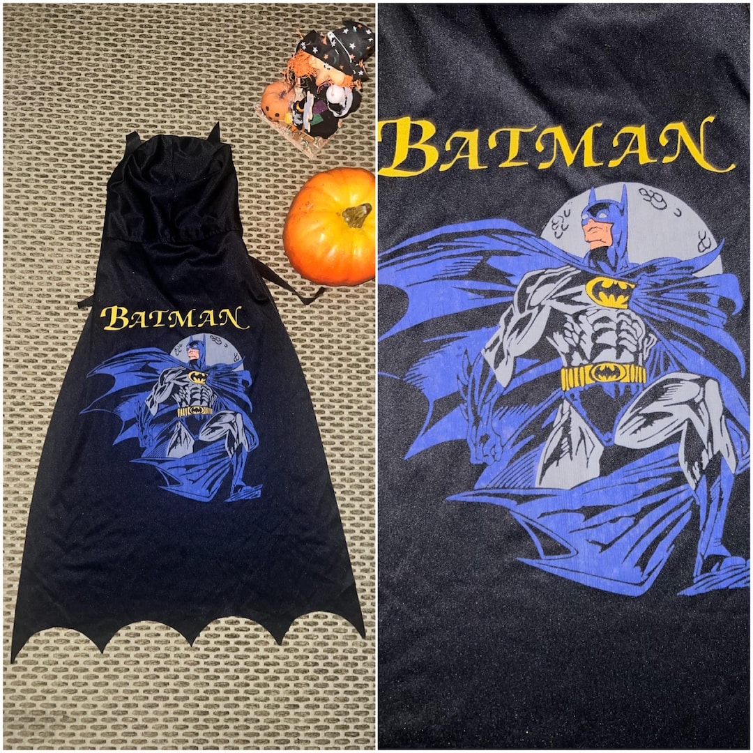 Vintage 60s Batman Costume Hooded Cape W/ Attached Mask Halloween ...