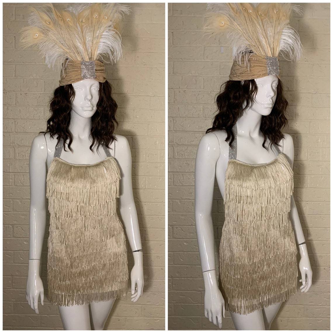 Beautiful Ivory Backless Fringe Flapper Rhinestone Halter - Etsy