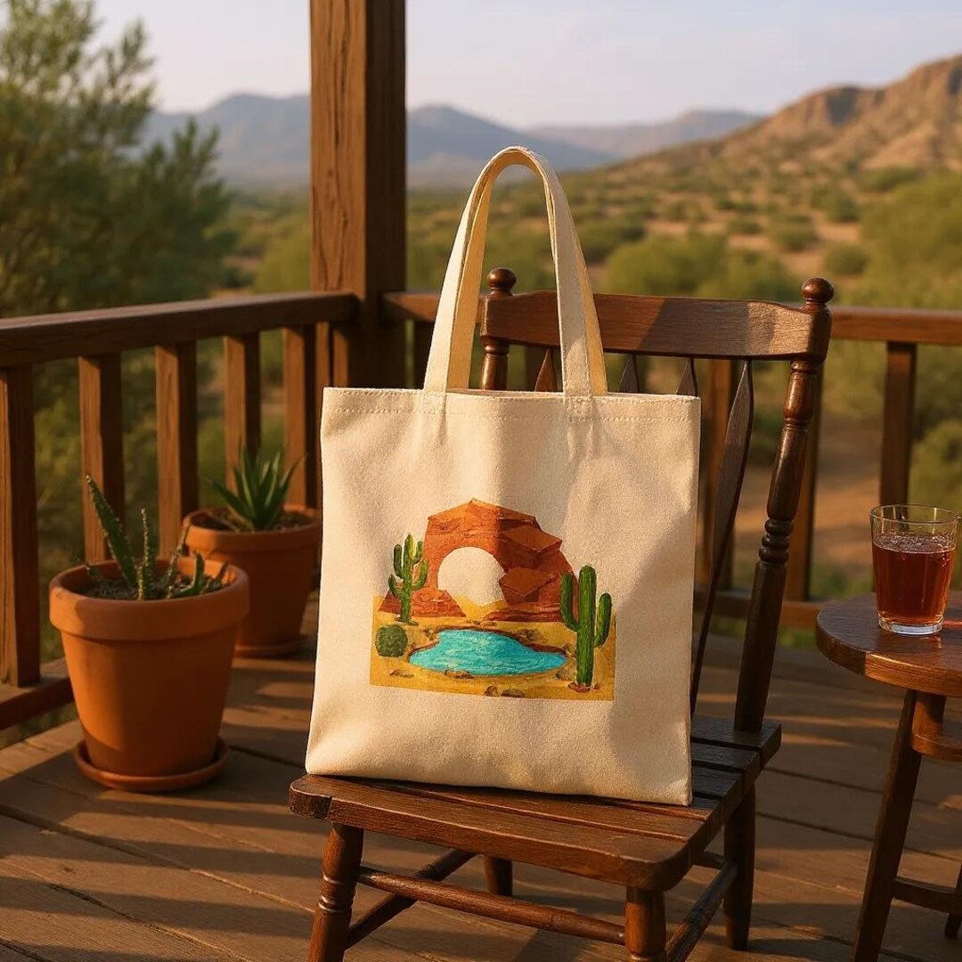 Desert Oasis Tote Bag: Nature-inspired Design - Etsy