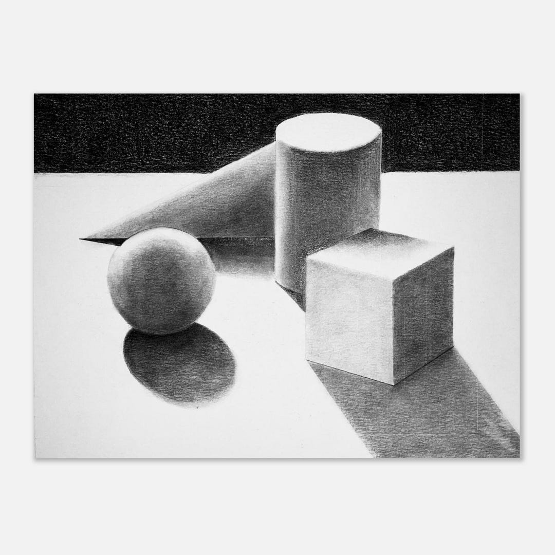 Study in Light and Form: Sphere, Cone, Cylinder, Cube - Etsy