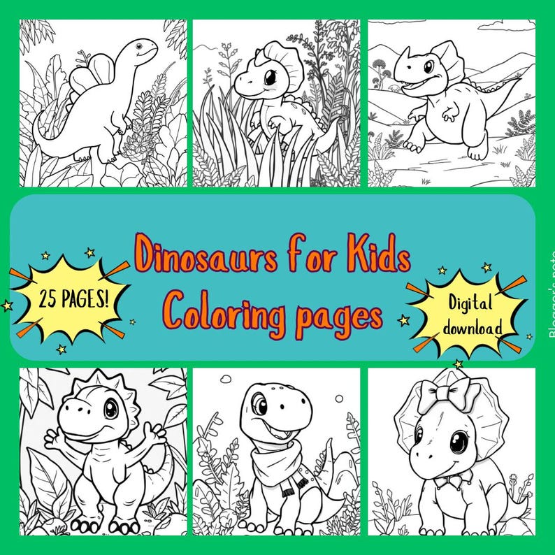 Printable Dinosaur Coloring Pages for Kids | 25 Fun Prehistoric Animal ...
