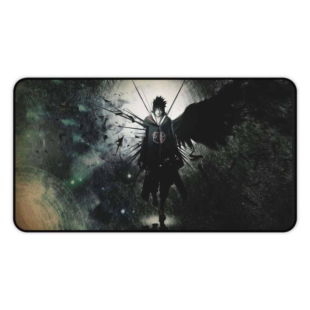 Anime Naruto, Sasuke Desk Mat With Dark Aesthetic, Office Decor, - Etsy
