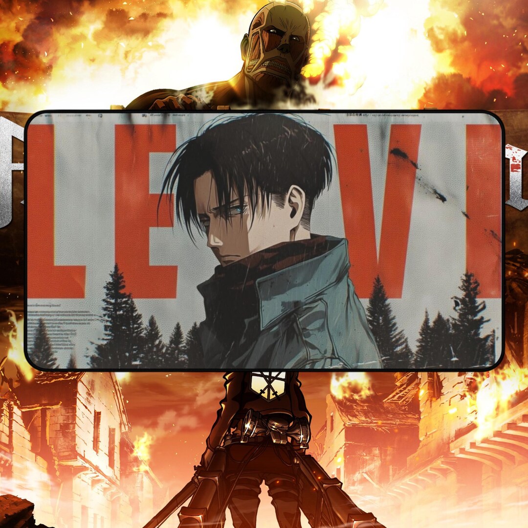 Anime Attack on Titan Levi Desk Mat, Mouse Pad, AOT Anime Fan, Gamers ...