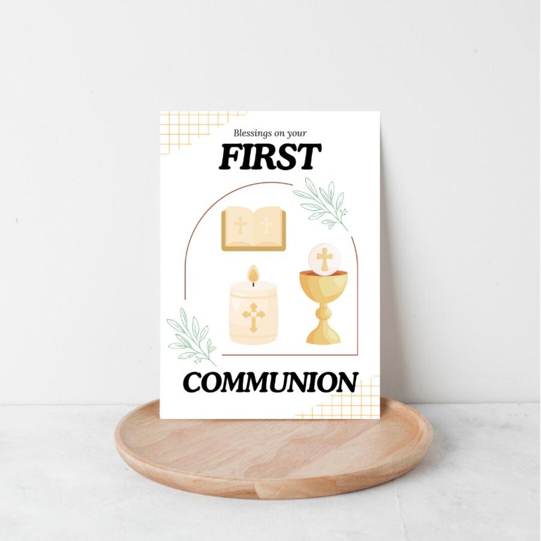 First Communion Card: Printable Blank 5x7 PDF (digital Download) - Etsy