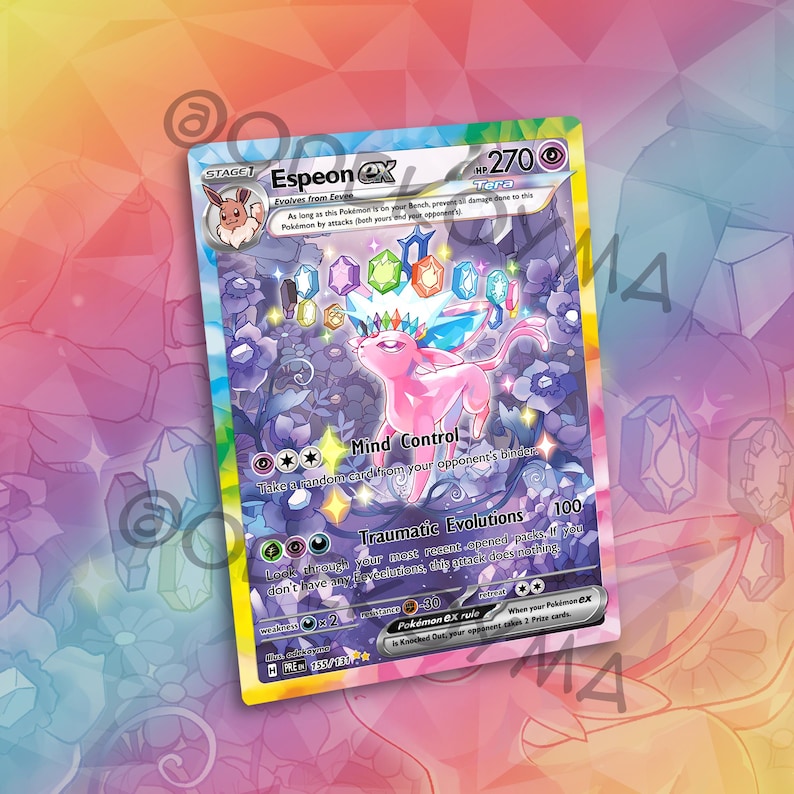 Prismatic Evolutions Custom Made Holographic Art • Eeveelutions EX TCG ...