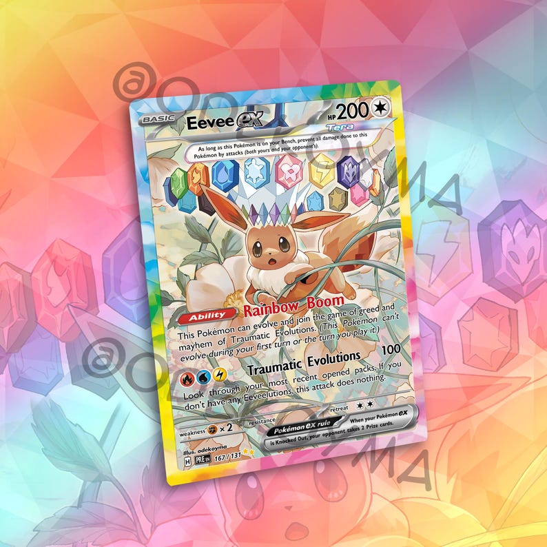 Prismatic Evolutions Custom Made Holographic Art • Eeveelutions EX TCG ...