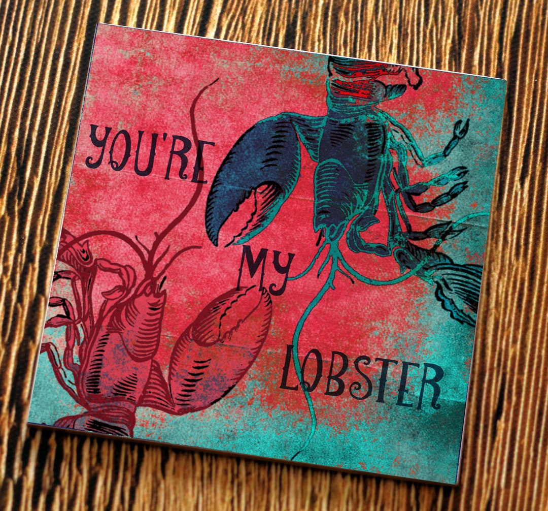 Lobster Coaster, Single Drink Coaster, Your Are My Lobster, Coastal ...