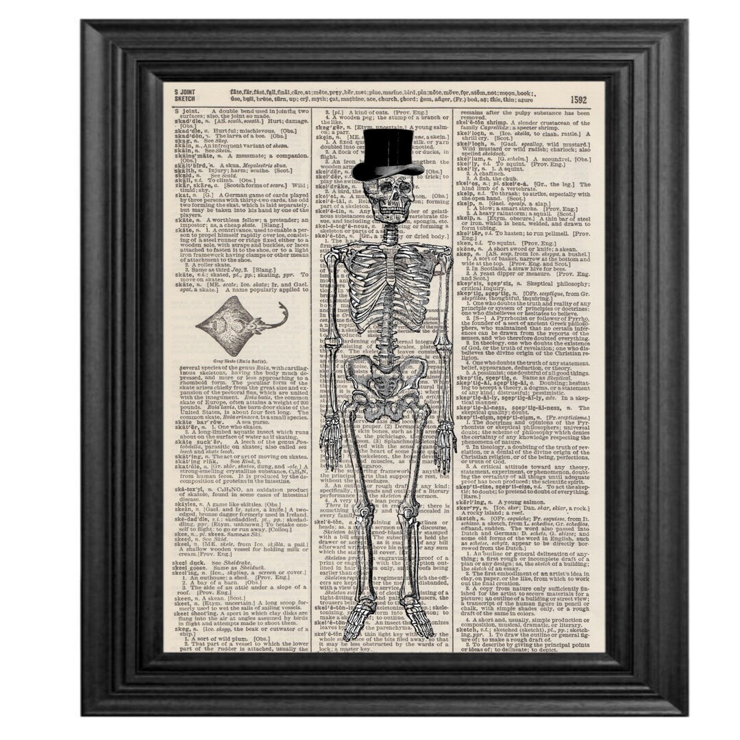 Dictionary Art Print - Skeleton - 8x10 - Etsy