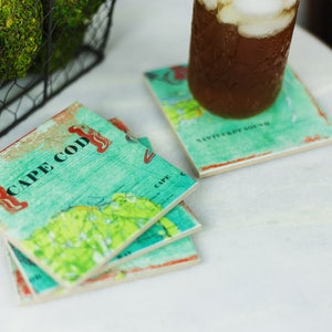 Cape Cod Map Coasters.cork Trivet.vacation Gift.beach Home Decor ...