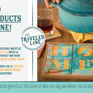 Cape Cod Map Coasters.cork Trivet.vacation Gift.beach Home Decor ...