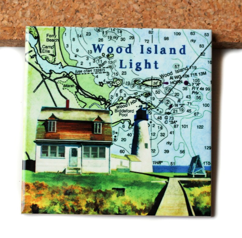 Maine Lighthouse, Map Coasters, Nautical Home Decor, Beach House Decor ...
