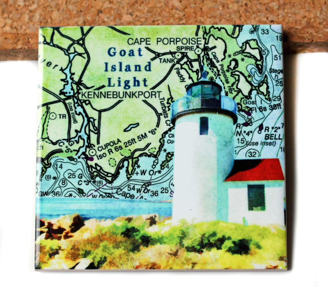Maine Lighthouse, Map Coasters, Nautical Home Decor, Beach House Decor ...