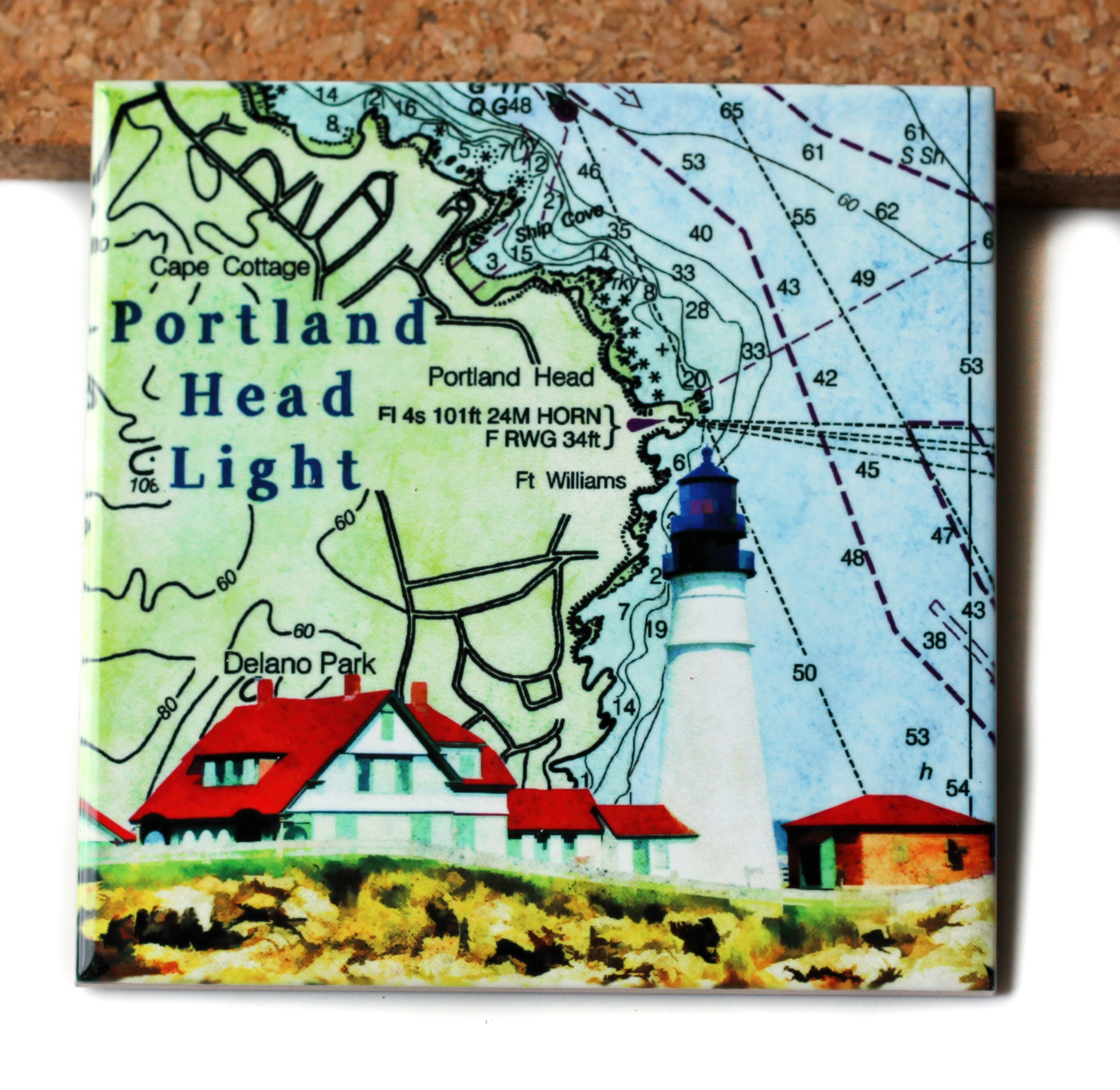 Maine Lighthouse, Map Coasters, Nautical Home Decor, Beach House Decor ...