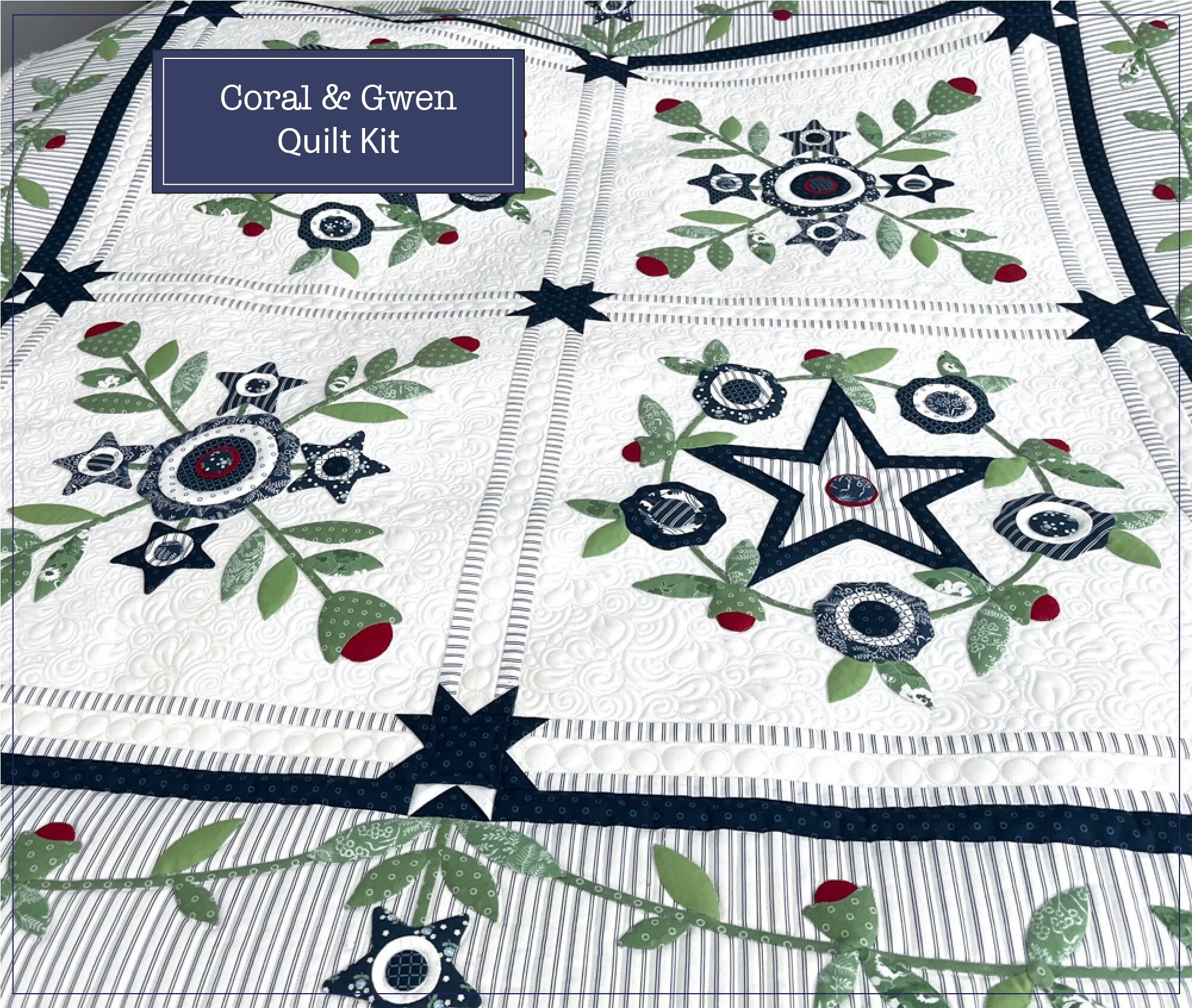 Coral and Gwen Quilt Kit Applique Quilt Kit - Etsy