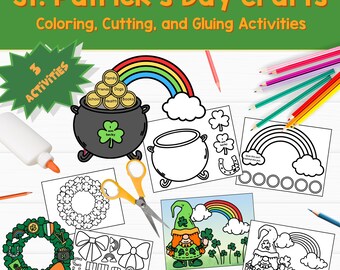 Disguise a Leprechaun Activity Pack - Color, Cut, and Paste. 12 ...