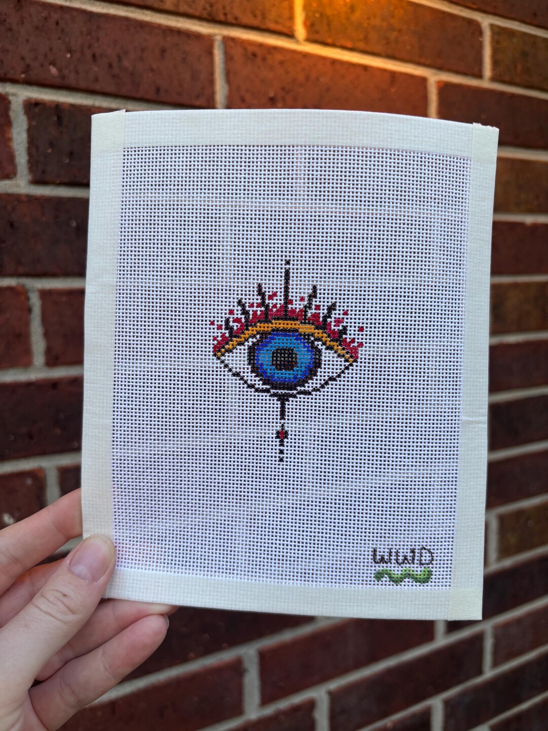 Handpainted Evil Eye Needlepoint Canvas MINI - Etsy