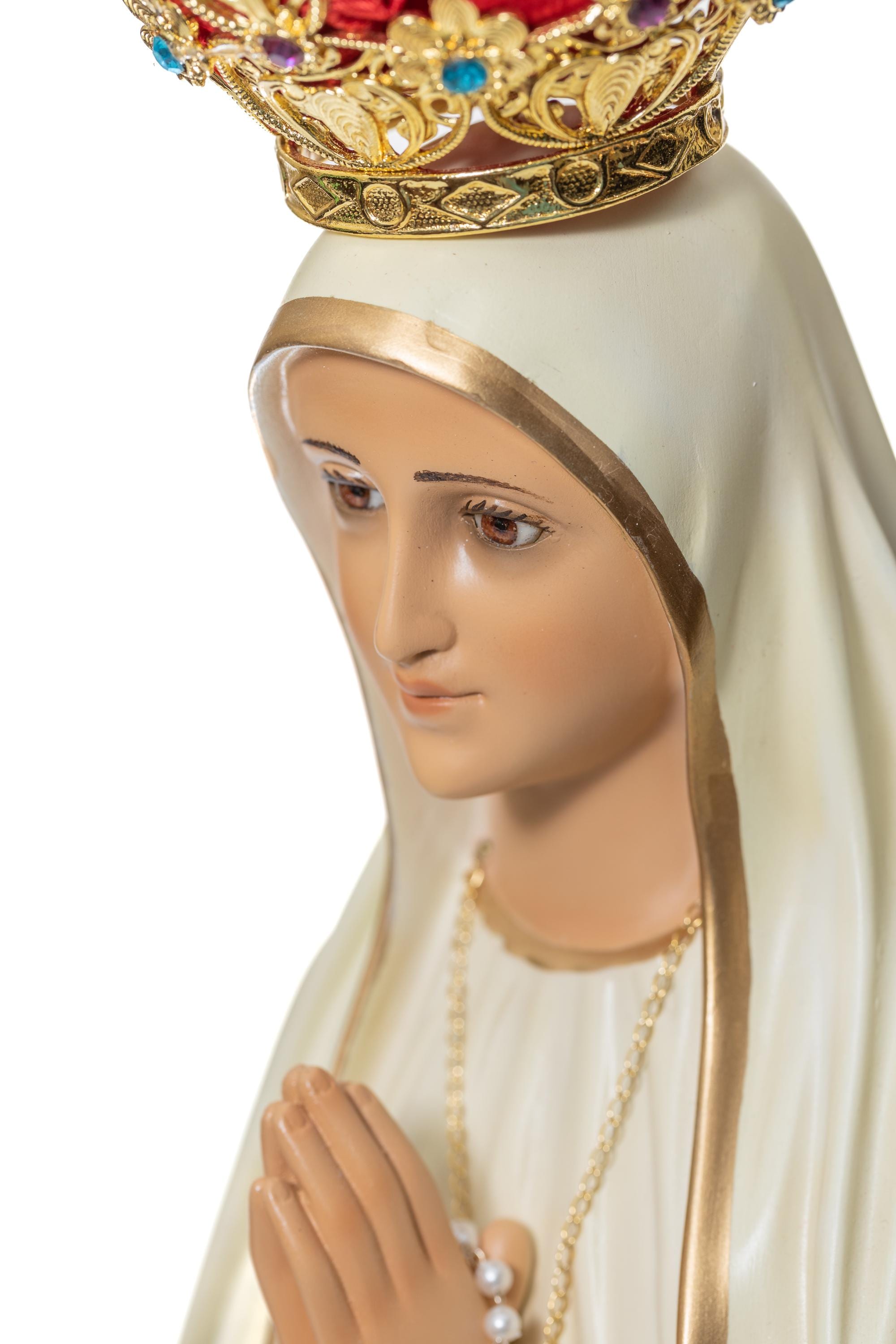 Handmade Our Lady of Fatima Statue: 30” Catholic Sculpture, Marble Dust ...