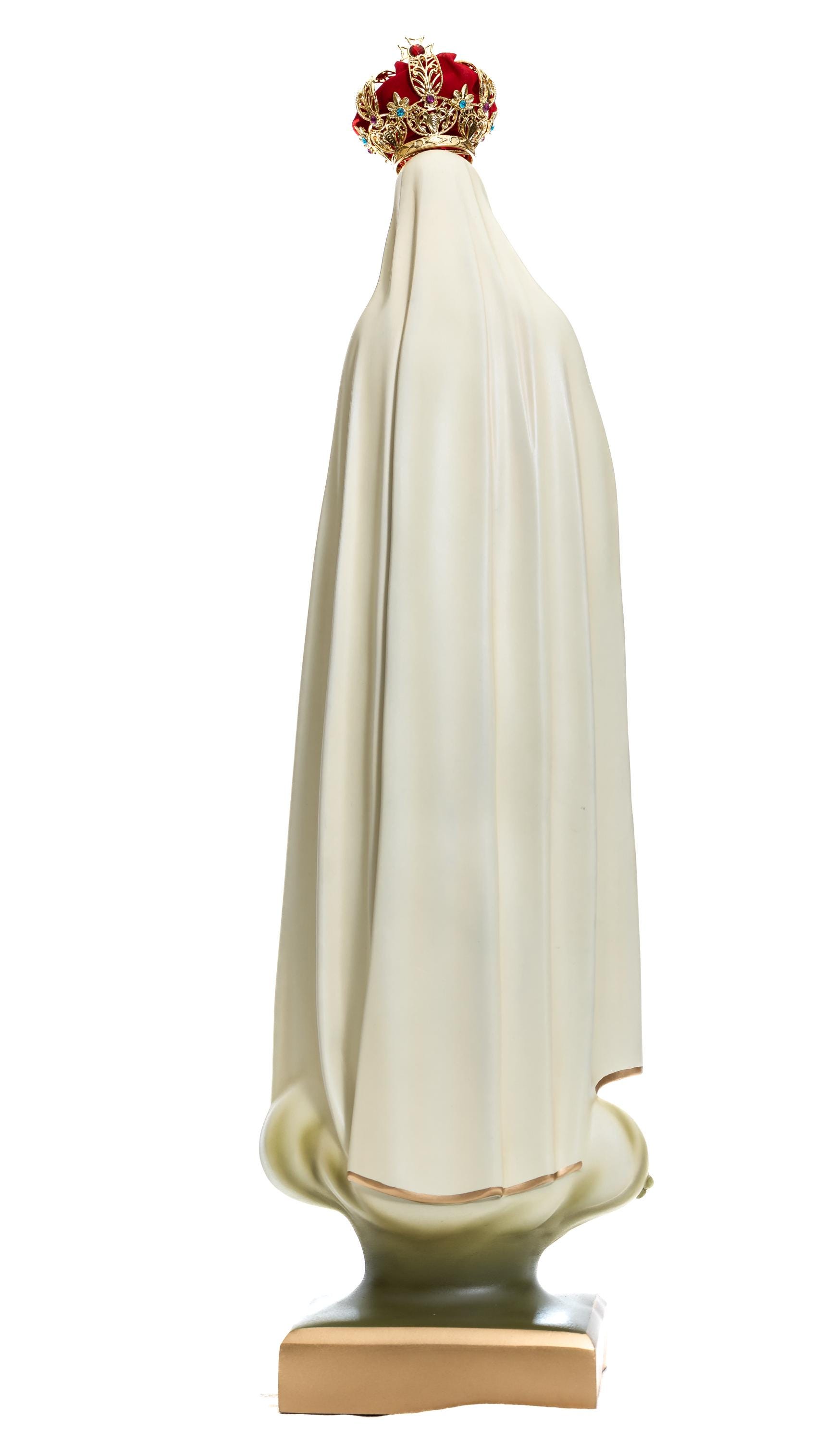 Handmade Our Lady of Fatima Statue: 30” Catholic Sculpture, Marble Dust ...