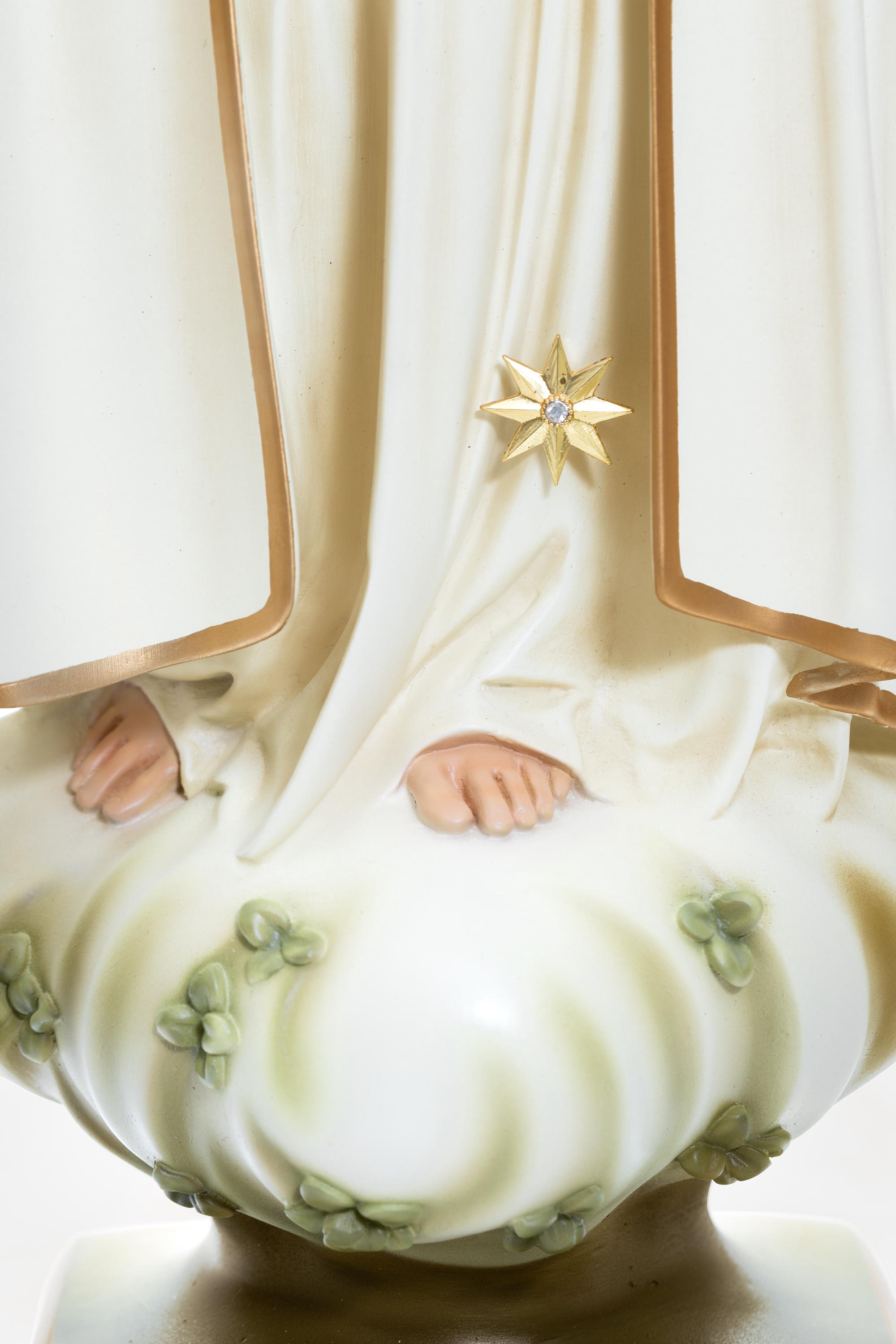 Handmade Our Lady of Fatima Statue: 30” Catholic Sculpture, Marble Dust ...