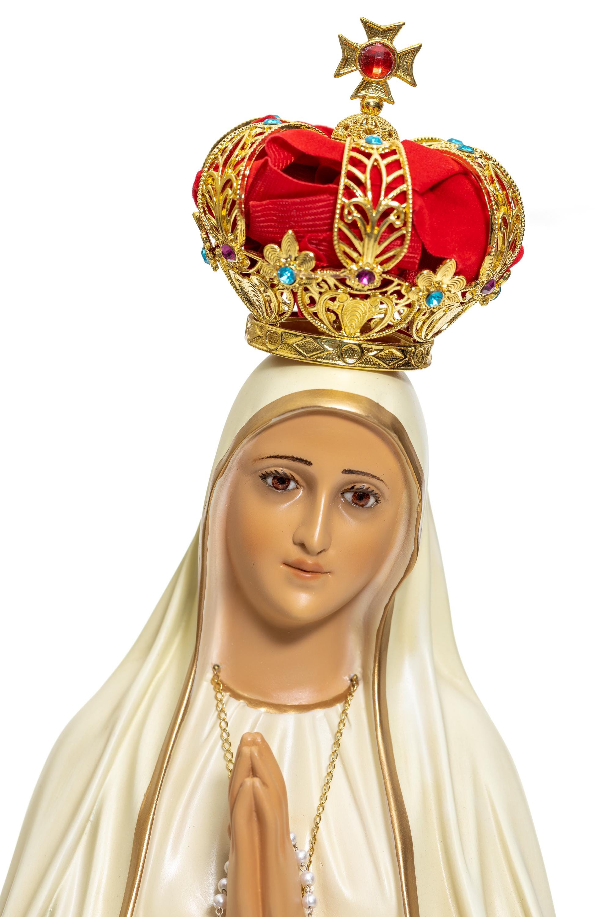 Handmade Our Lady of Fatima Statue: 30” Catholic Sculpture, Marble Dust ...